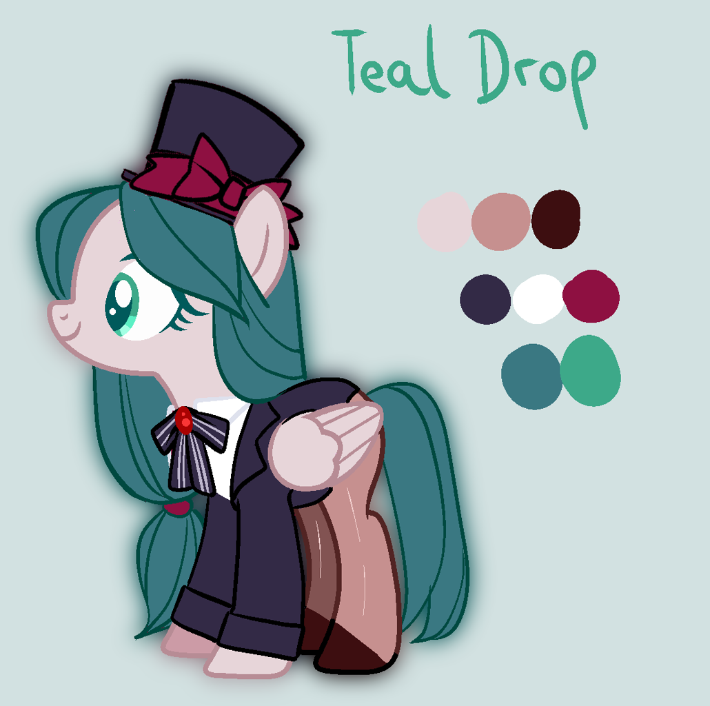 #2539960 - safe, artist:yamikonek0, oc, oc only, oc:teal drop, pony ...