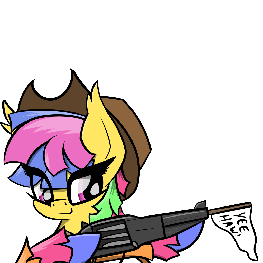 #2523435 - safe, artist:flywheel, oc, oc only, oc:fiesta, pony, cowboy ...