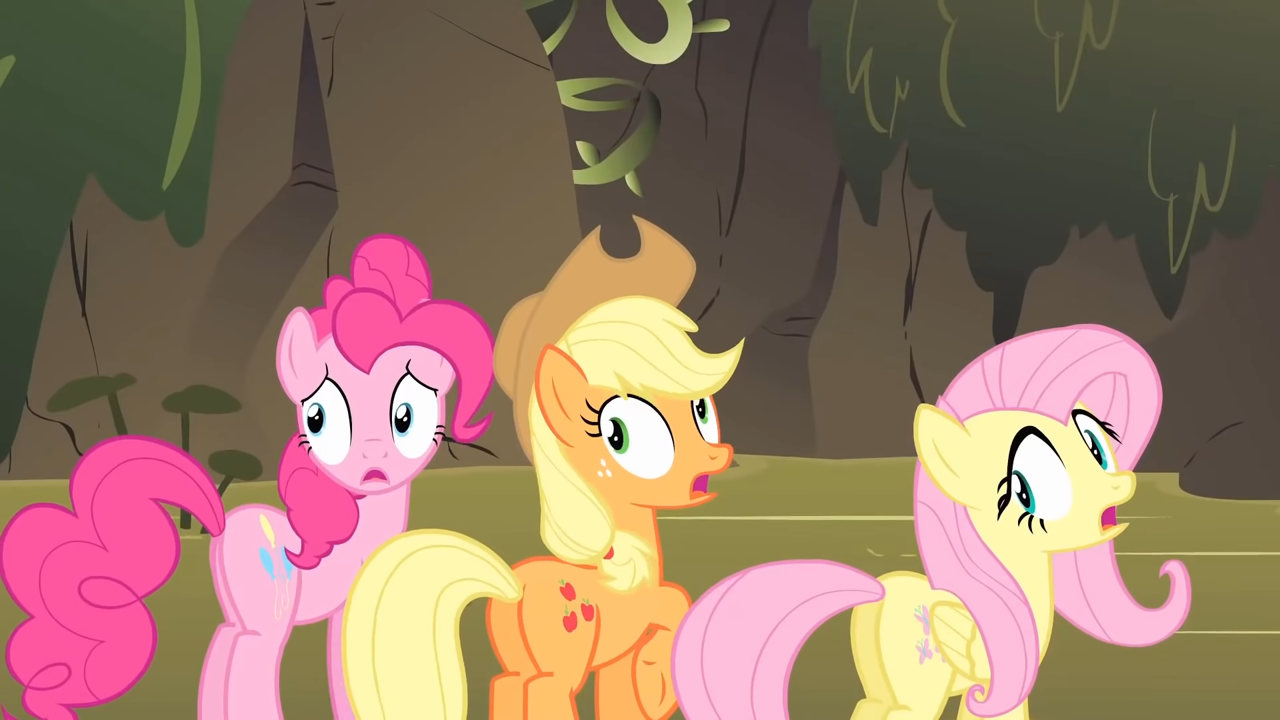 #2524041 - safe, screencap, applejack, fluttershy, pinkie pie, earth ...