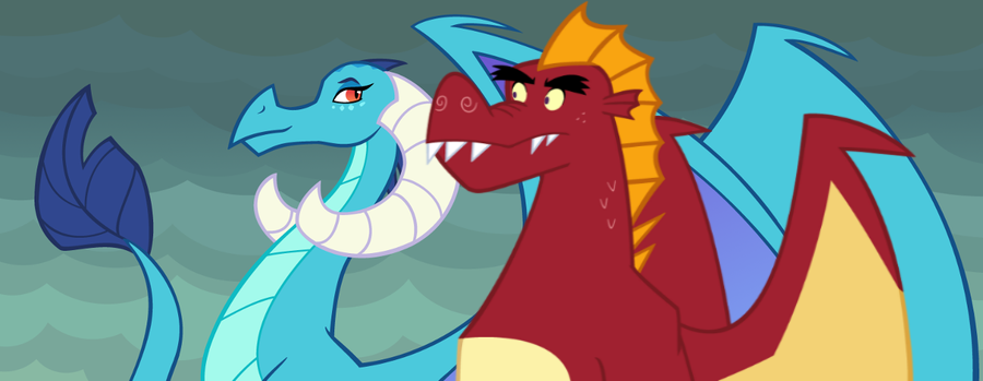 #2524201 - safe, artist:queencold, edit, garble, princess ember, dragon ...