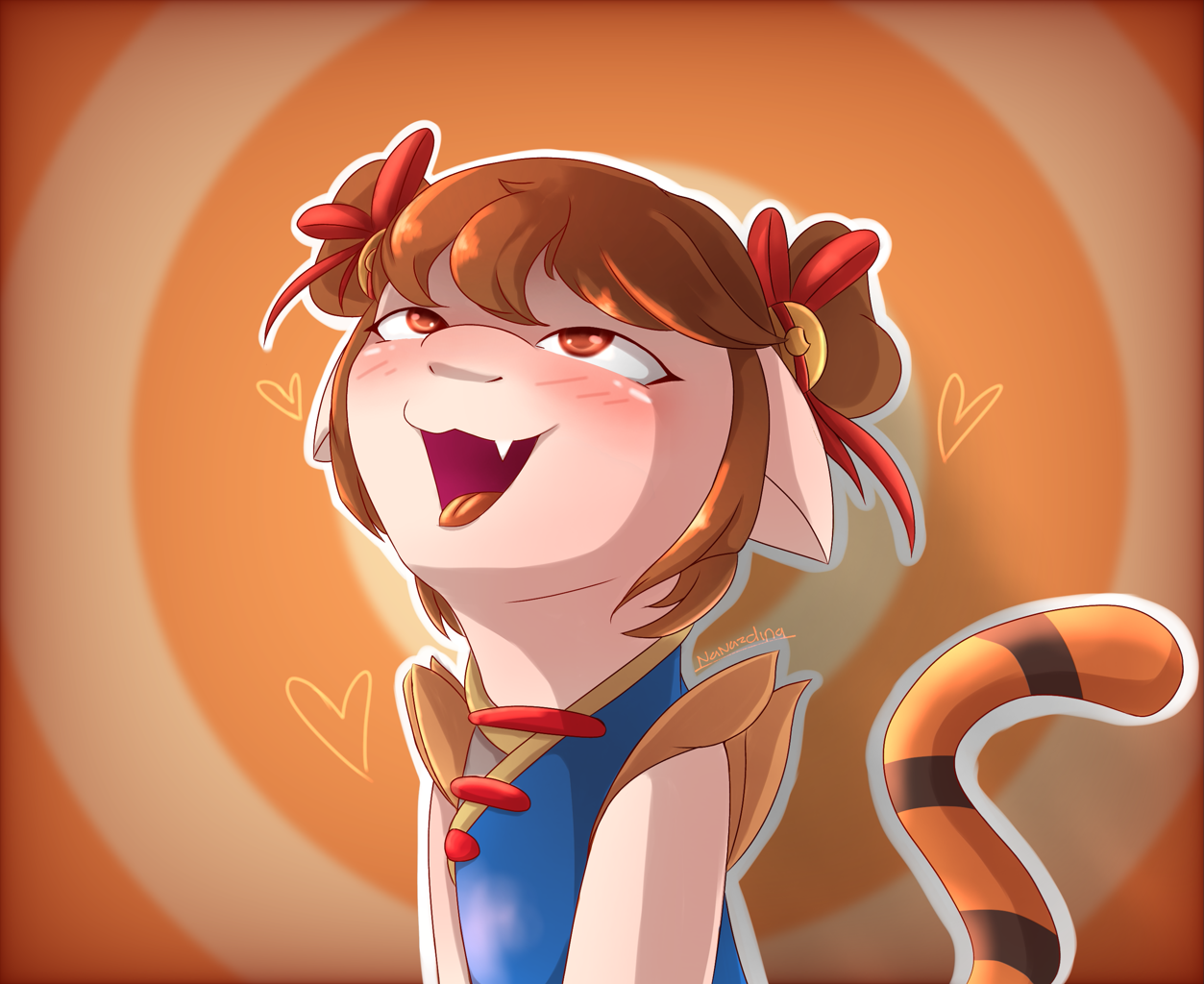 #2722649 - safe, artist:nanazdina, big cat, earth pony, pony, tiger, female, high res, ibispaint ...