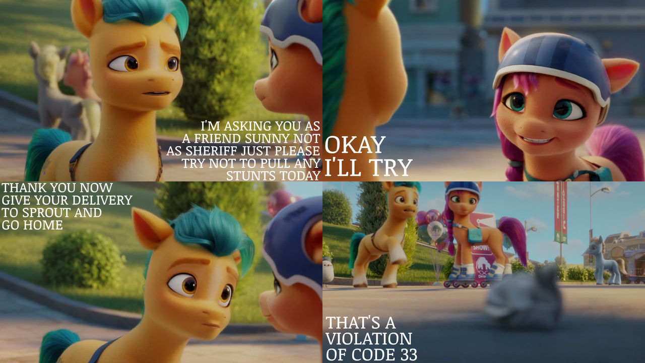 #2724572 - safe, edit, edited screencap, editor:quoterific, screencap, hitch trailblazer, sunny ...