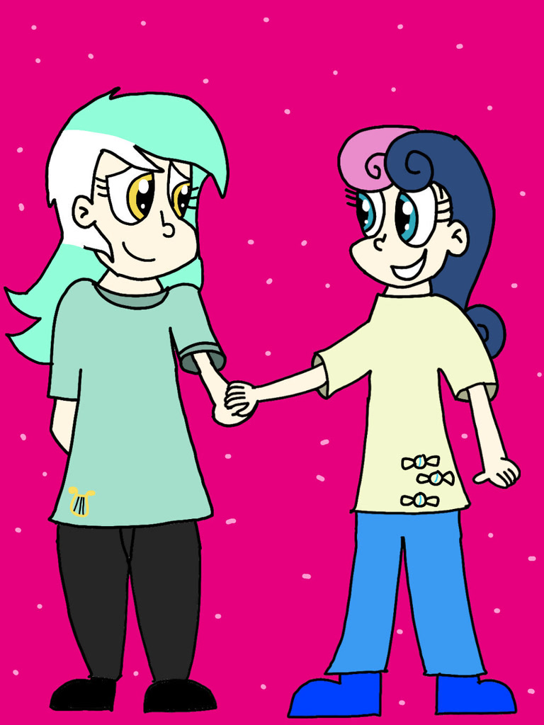 #2731388 - safe, bon bon, lyra heartstrings, sweetie drops, human, g4 ...