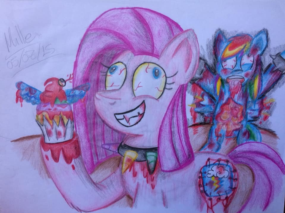 #2732546 - grimdark, grotesque, artist:milledpurple, pinkie pie ...