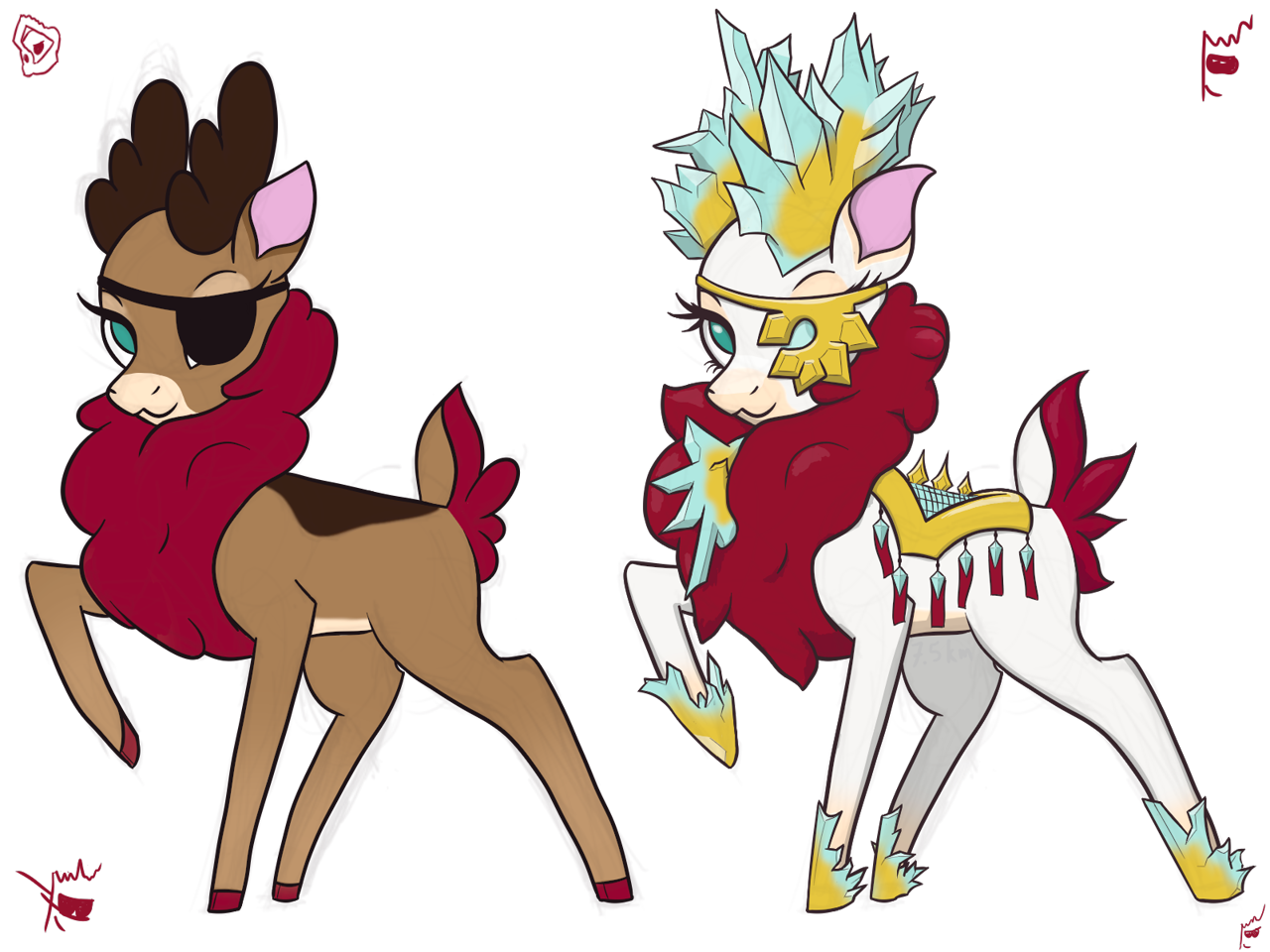 #2734494 - safe, artist:hiddelgreyk, velvet (tfh), deer, reindeer, them ...