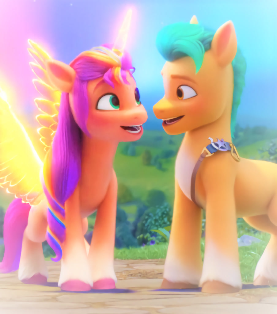 #2714975 - safe, edit, edited screencap, screencap, hitch trailblazer, sunny starscout, alicorn ...