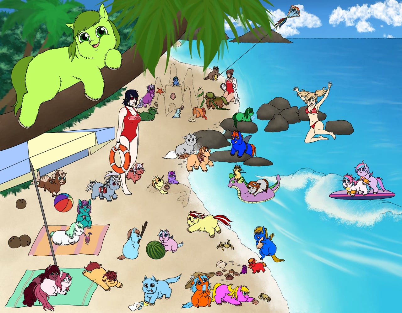 #2716071 - safe, artist:kerosinecannibal, rainbow dash, spike, oc, oc ...