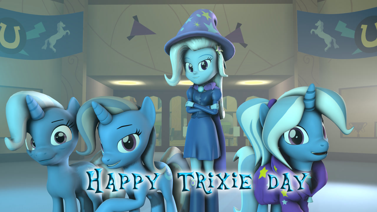 #2736226 - safe, artist:fazbearsparkle, trixie, equestria girls, 3d ...
