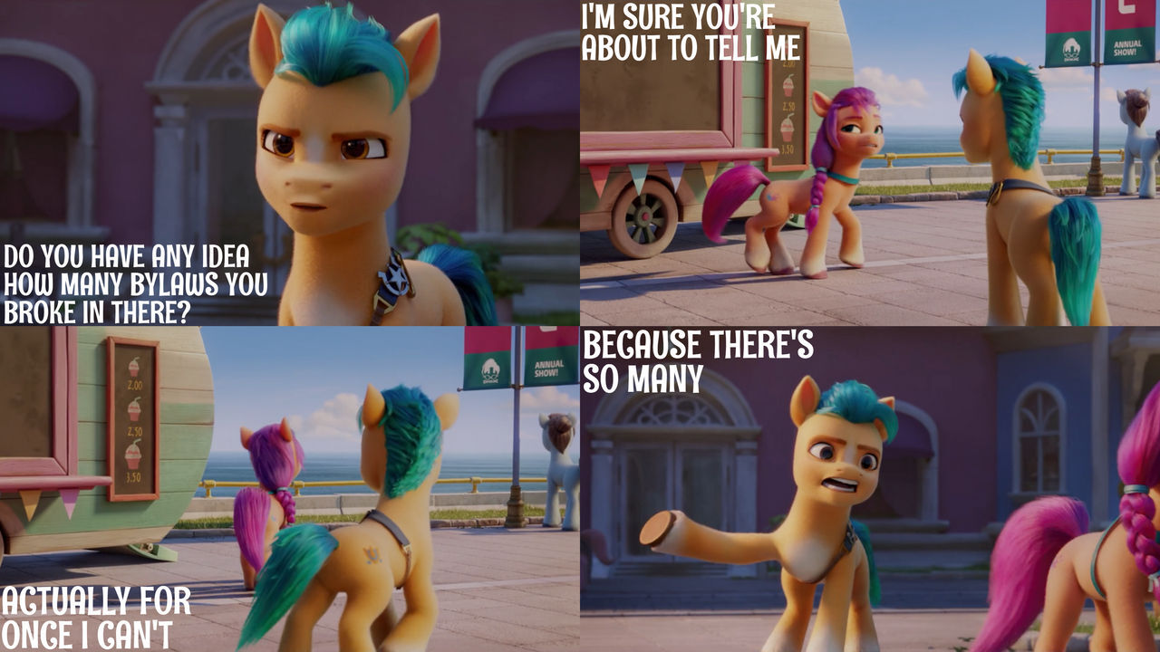 #2736544 - safe, edit, edited screencap, editor:quoterific, screencap, hitch trailblazer, sunny ...