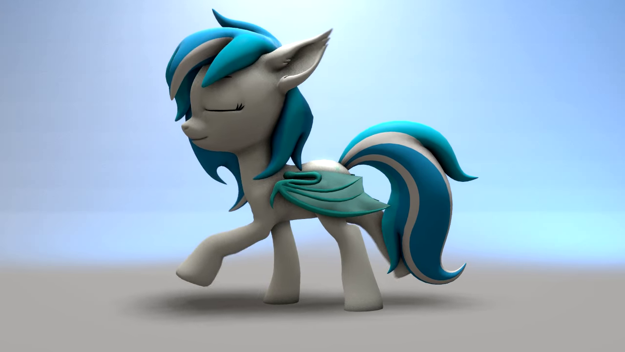 #2744522 - safe, artist:sal-lad, oc, oc:snowflake, bat pony, 3d ...