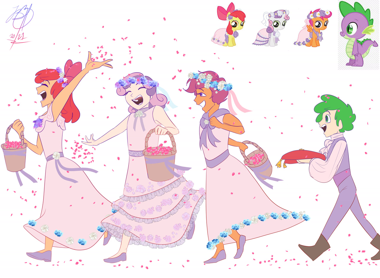 #2748044 - safe, artist:btanimator, apple bloom, scootaloo, spike ...