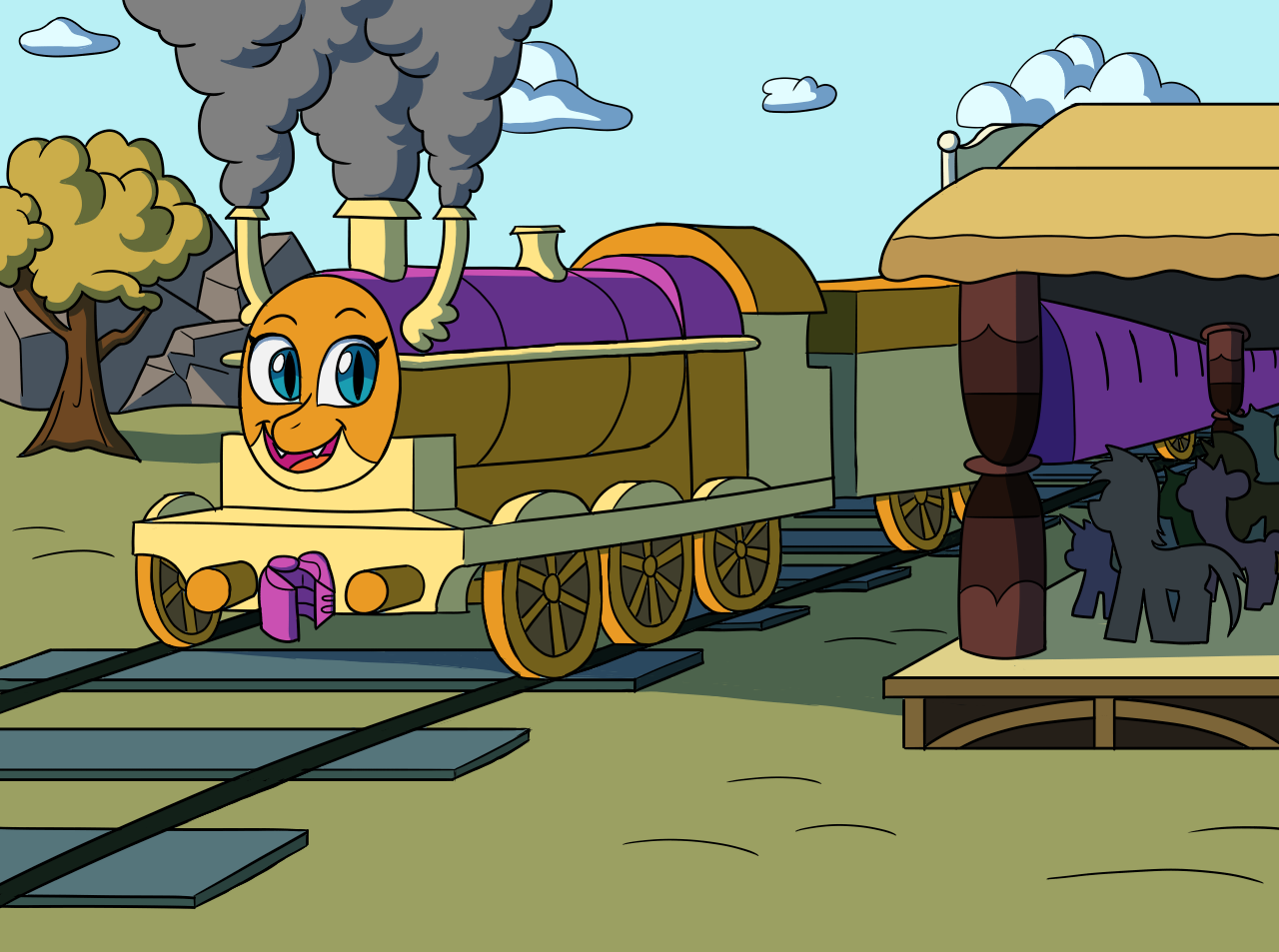 #2737473 - safe, artist:sergeant16bit, smolder, g4, cloud, inanimate tf ...