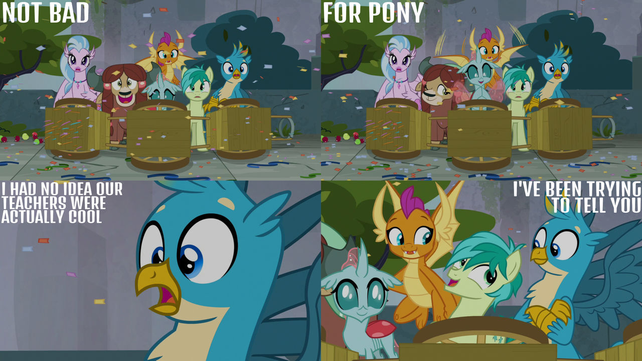 #2752180 - safe, edit, edited screencap, editor:quoterific, screencap, gallus, ocellus, sandbar ...