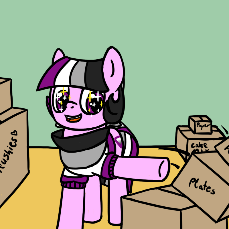 #2752450 - safe, artist:thedragenda, oc, oc only, oc:ace, earth pony, pony, ask-acepony, box ...