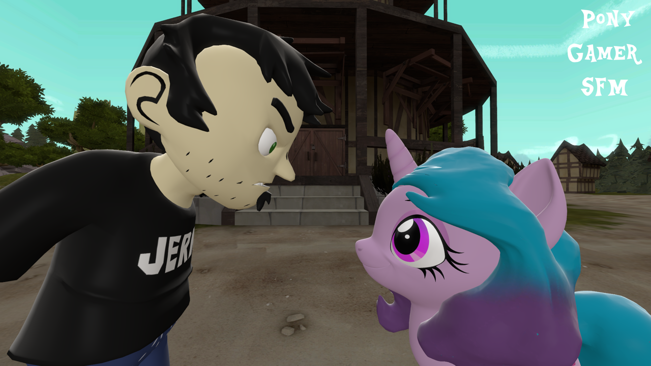 #2752540 - safe, artist:php170, izzy moonbow, human, pony, unicorn, g4 ...