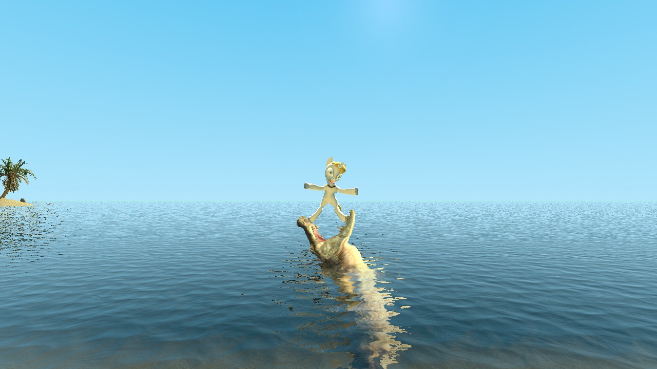 #2754845 - safe, artist:fredrick2, prince blueblood, crocodile, pony ...