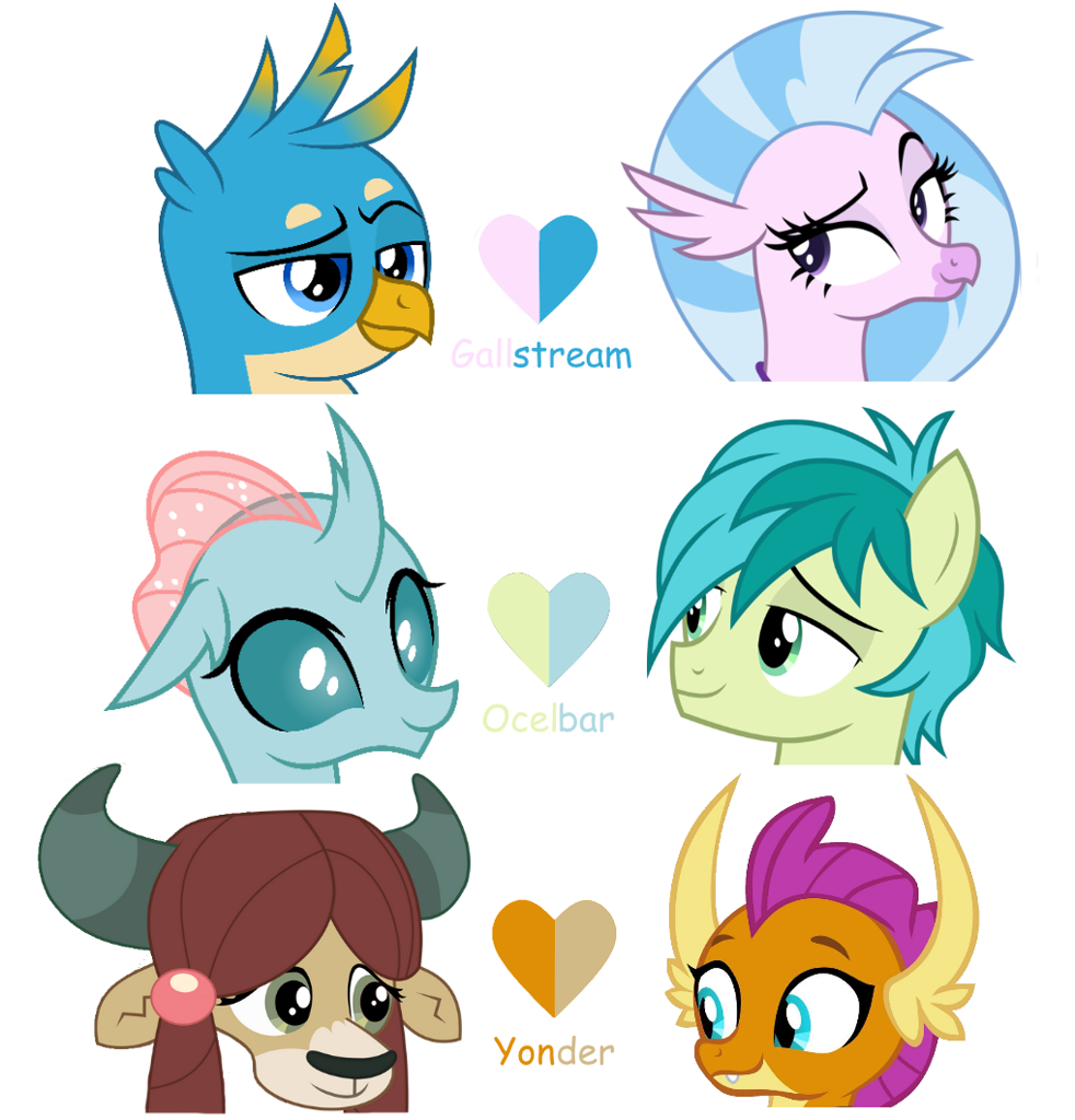 #2755888 - safe, artist:rozyfly10, gallus, ocellus, sandbar ...