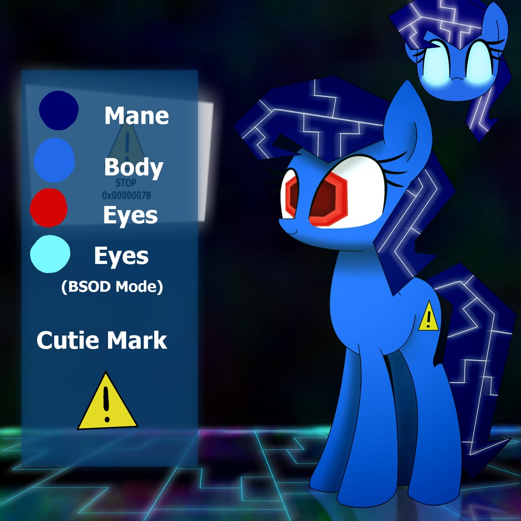 #2763373 - safe, artist:jasmindreasond, oc, oc only, oc:bluescreen pony, original species, pony ...