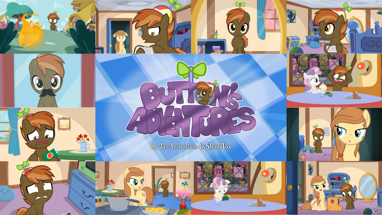 #2767726 - safe, artist:jan, edit, editor:quoterific, button mash, sweetie belle, oc, oc:cream ...