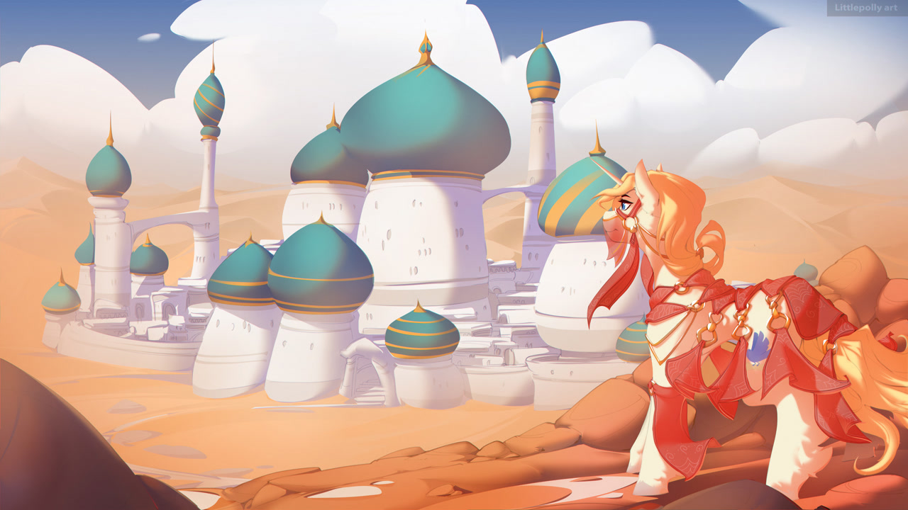 #2767800 - safe, artist:littlepolly, oc, oc only, oc:blue haze, pony, saddle arabian, unicorn ...