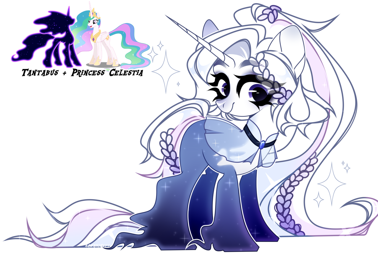 #2759336 - safe, artist:moonbatz, princess celestia, tantabus, oc ...