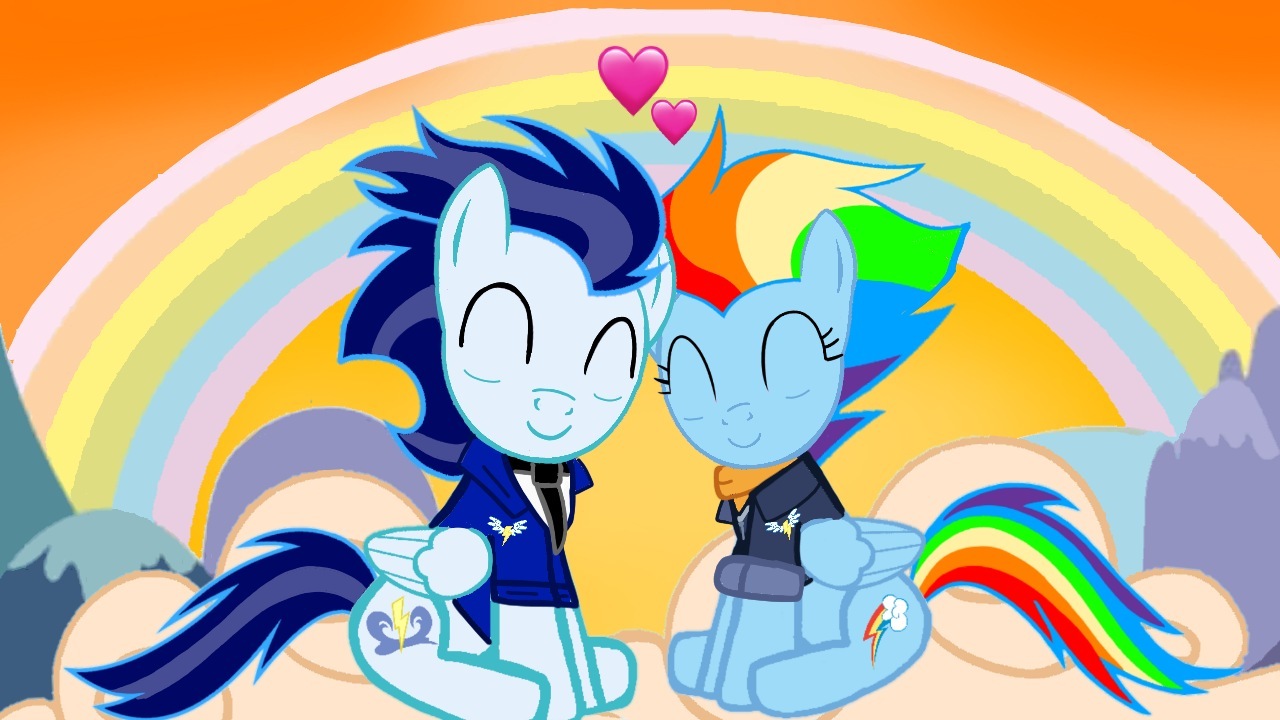 #2760111 - safe, artist:mlplary6, rainbow dash, soarin', pegasus, pony ...