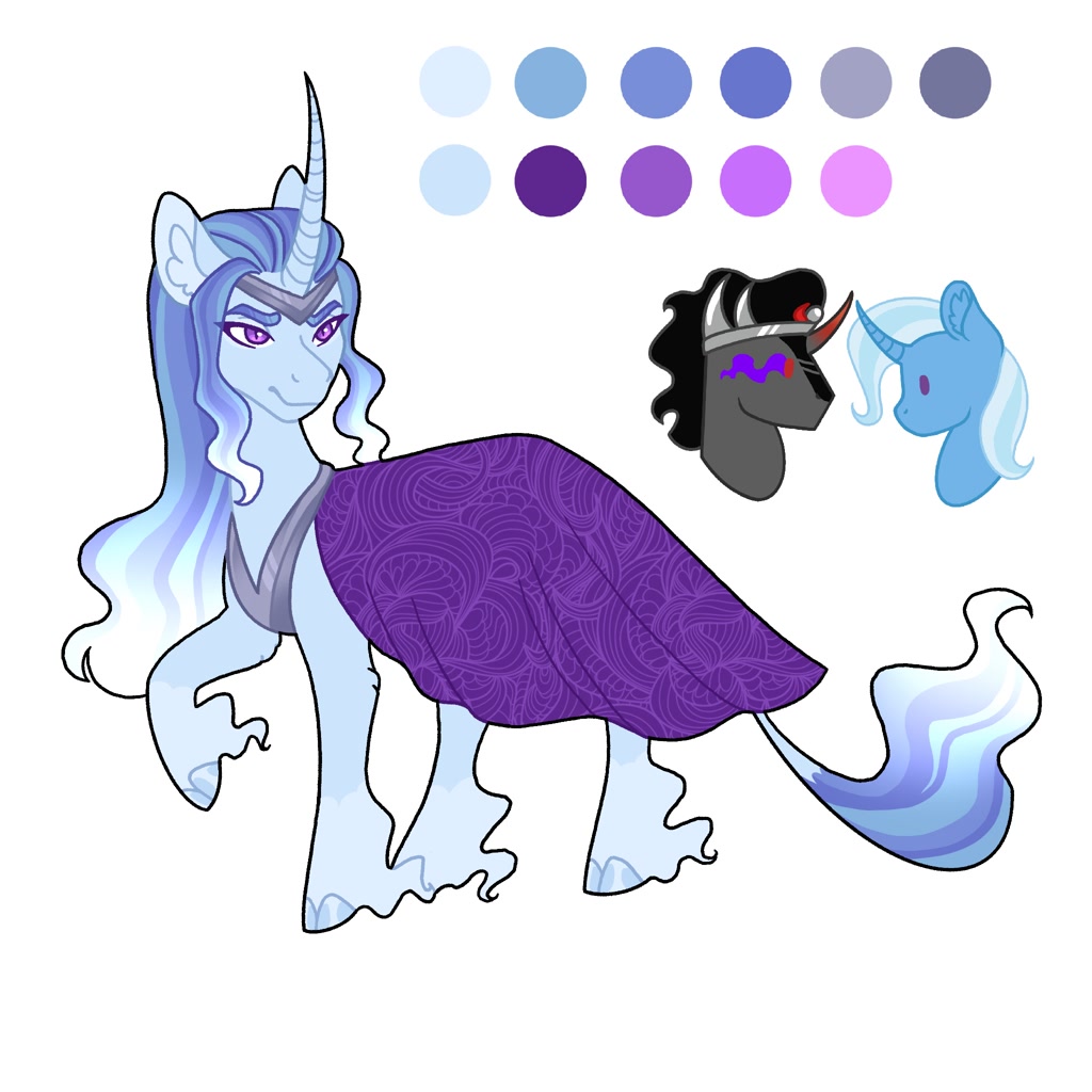 #2761396 - safe, artist:merviellee, king sombra, trixie, oc, g4, female ...