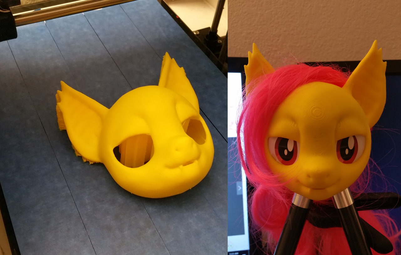 #2548910 - safe, artist:openkig, fluttershy, bat pony, g4, 3d print ...