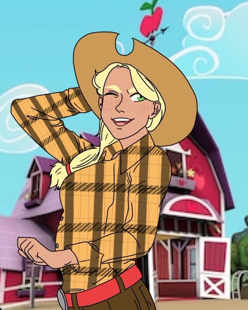 #2555377 - safe, artist:11_corpse_11, applejack, human, arm behind head ...