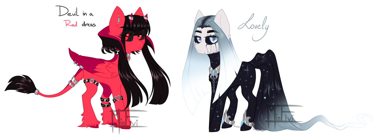 #2561279 - safe, artist:minelvi, oc, oc only, demon, demon pony, pony ...