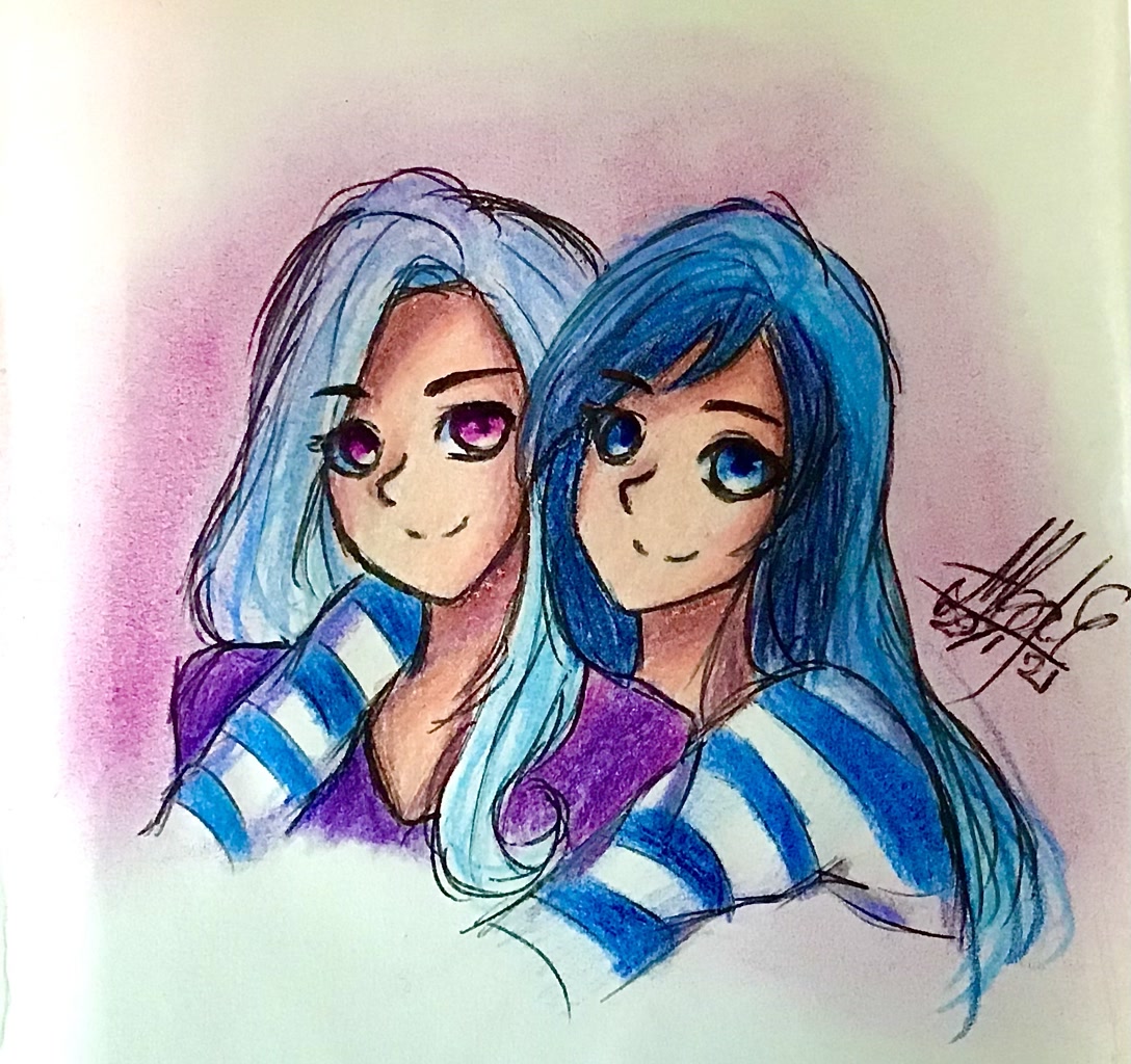 #2543370 - safe, artist:latashixd, minuette, trixie, human, g4 ...