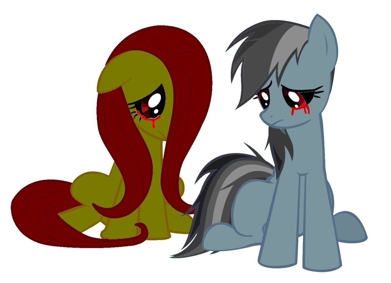 #2572373 - semi-grimdark, artist:pagiepoppie12345, fluttershy, rainbow dash, pegasus, pony, .exe ...