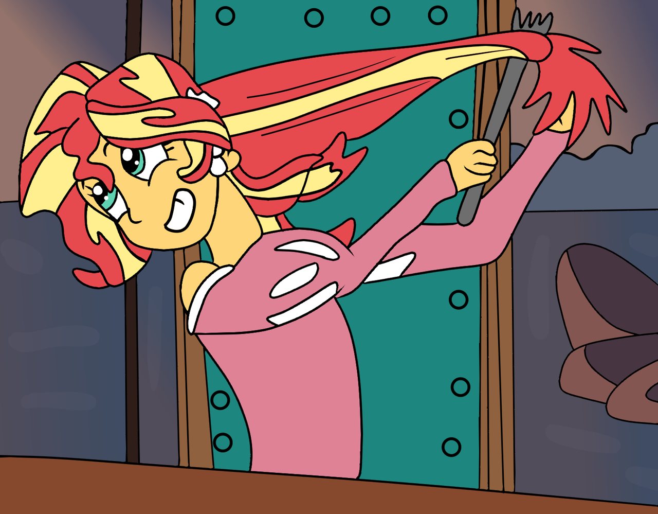 #2573899 - safe, artist:jadeharmony, sunset shimmer, fanfic:sunset ...