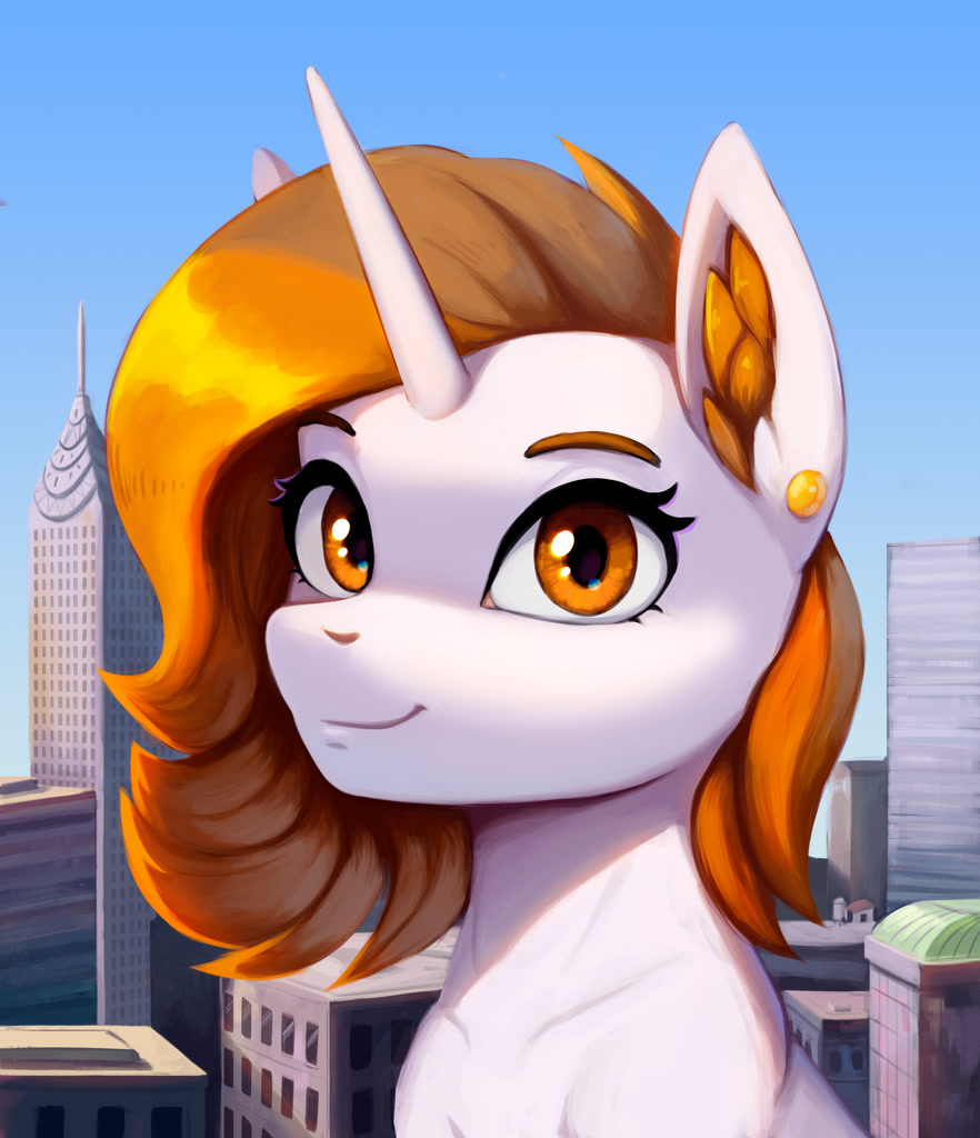 #2574983 - safe, artist:mrscroup, oc, oc only, oc:aurora shinespark, pony, unicorn, bust, solo ...