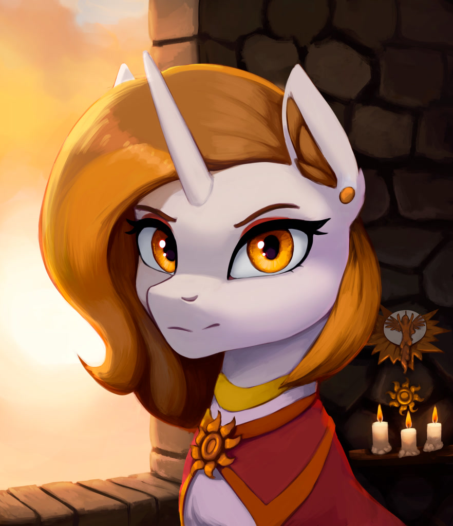 #2574985 - safe, artist:mrscroup, oc, oc only, oc:aurora shinespark, pony, unicorn, bust, solo ...