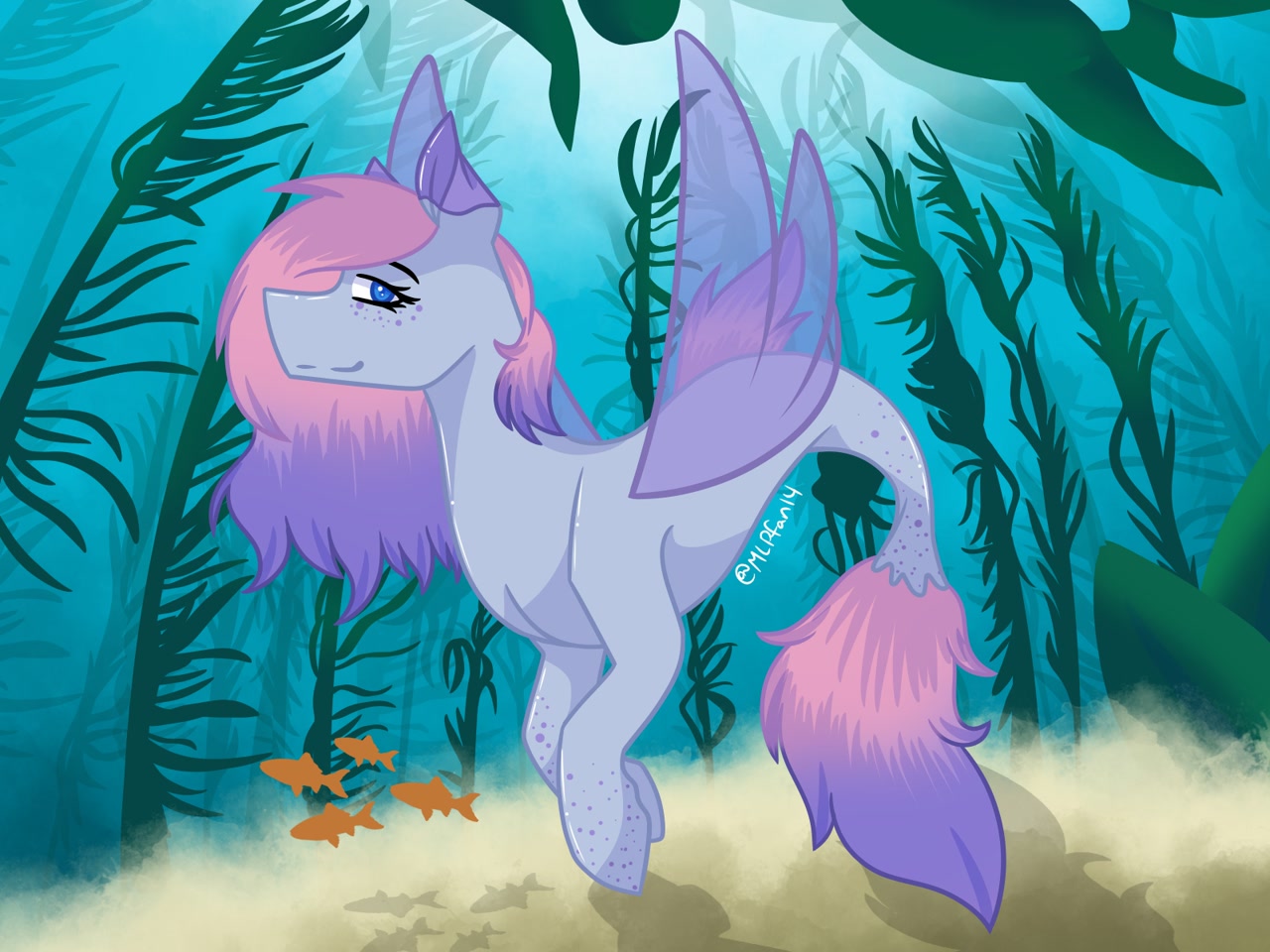 #2576330 - safe, artist:mlpfan1415, oc, oc only, fish, seapony (g4 ...