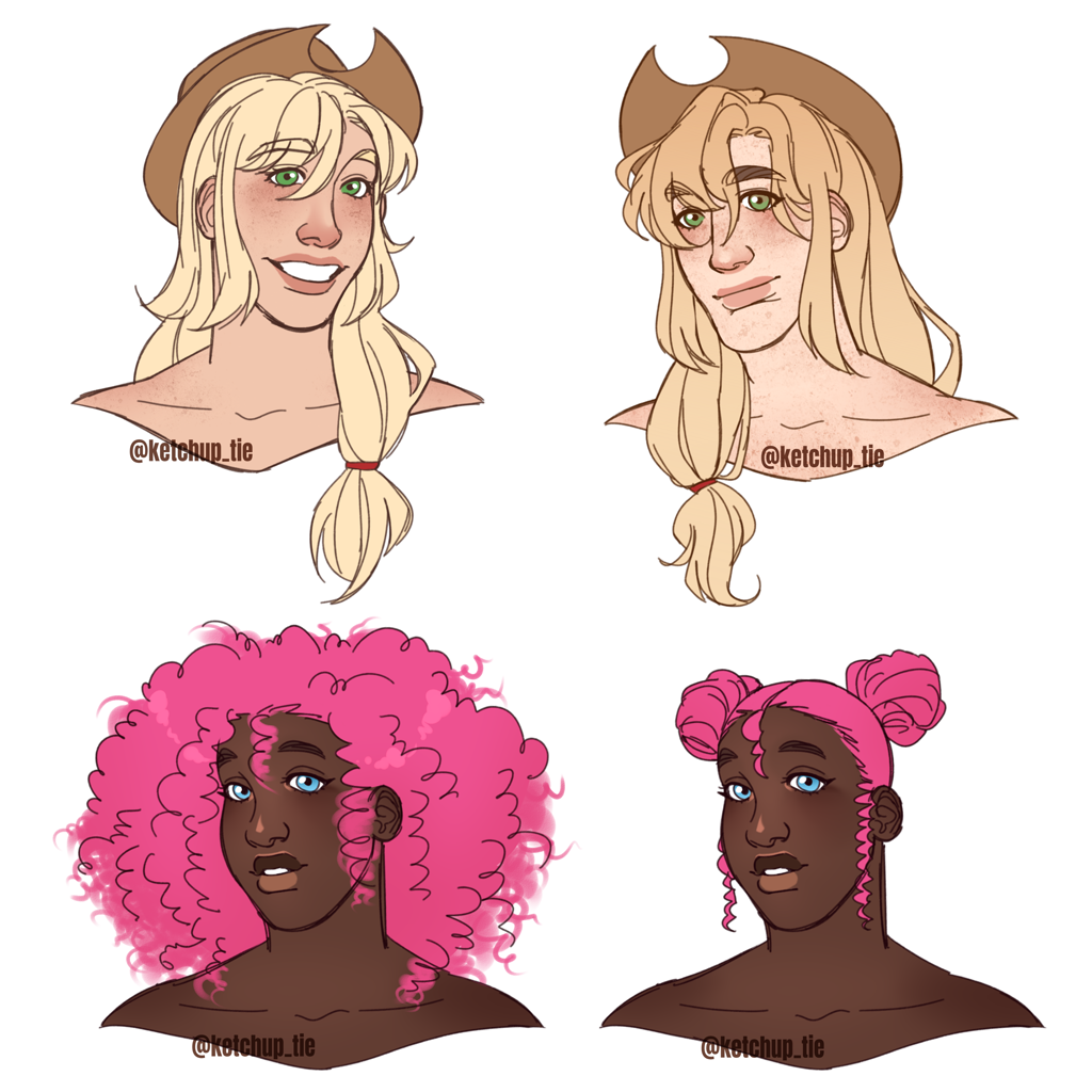 #2577834 - safe, artist:rdstartie, applejack, pinkie pie, human, g4 ...