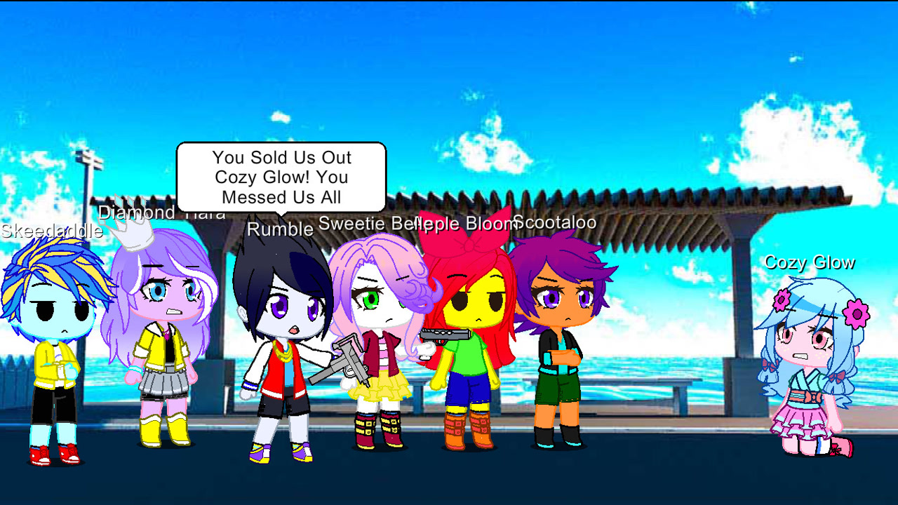 #2578149 - safe, artist:rapmlpandbttffan23, apple bloom, cozy glow ...