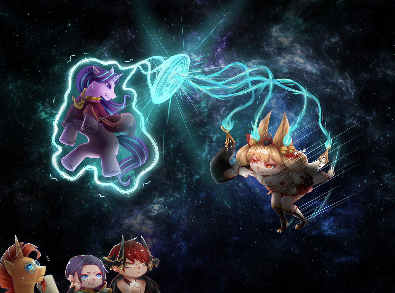 #2579192 - safe, artist:nikyuuchan, starlight glimmer, sunburst, human ...