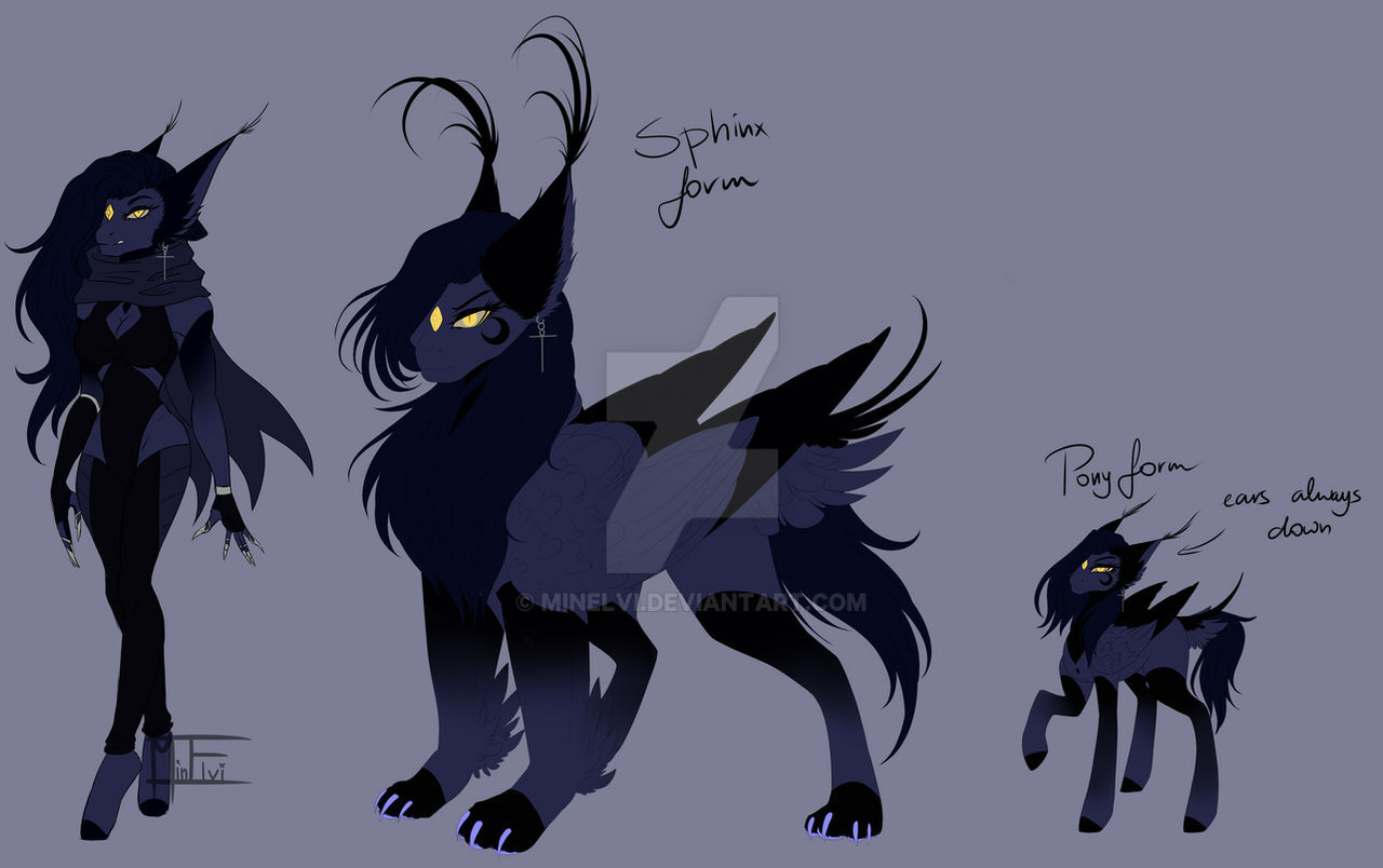 #2565962 - safe, artist:minelvi, oc, oc only, pegasus, pony, sphinx ...