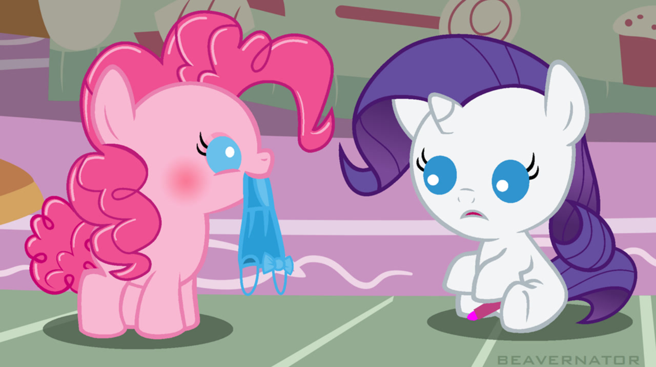 #2566205 - safe, artist:beavernator, edit, pinkie pie, rarity, earth ...