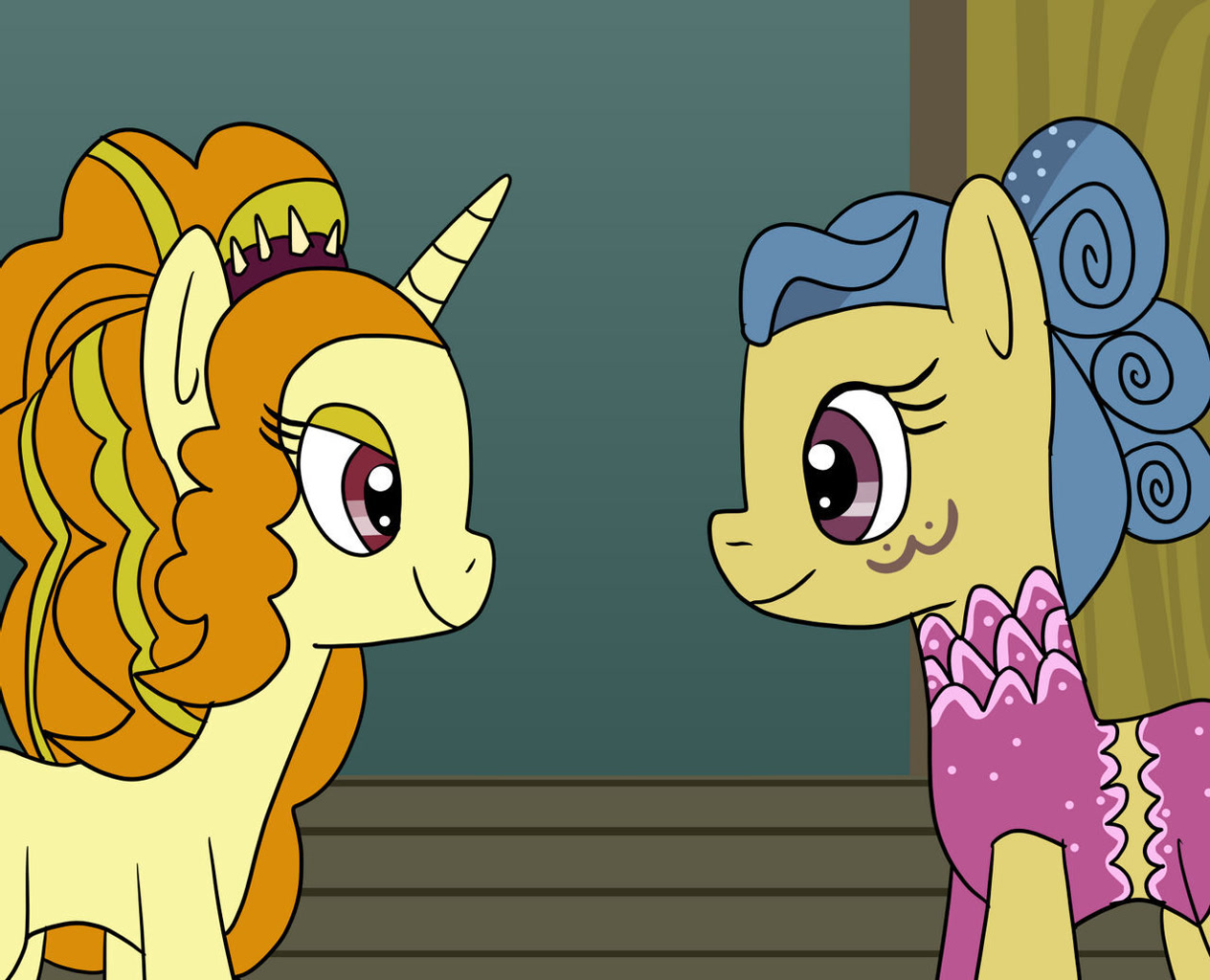 #2566409 - safe, artist:platinumdrop, adagio dazzle, trapeze star ...