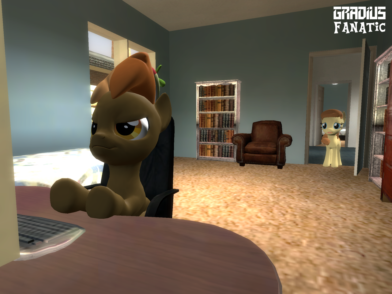 #2567843 - safe, artist:gradiusfanatic, button mash, oc, oc:cream heart, earth pony, pony, g4 ...