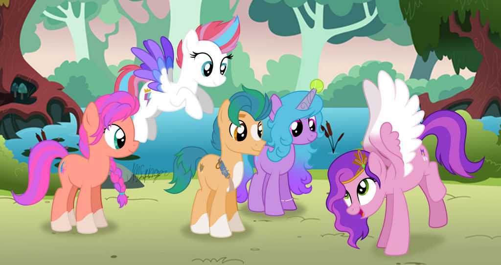 #2602858 - safe, artist:feather_bloom, hitch trailblazer, izzy moonbow ...