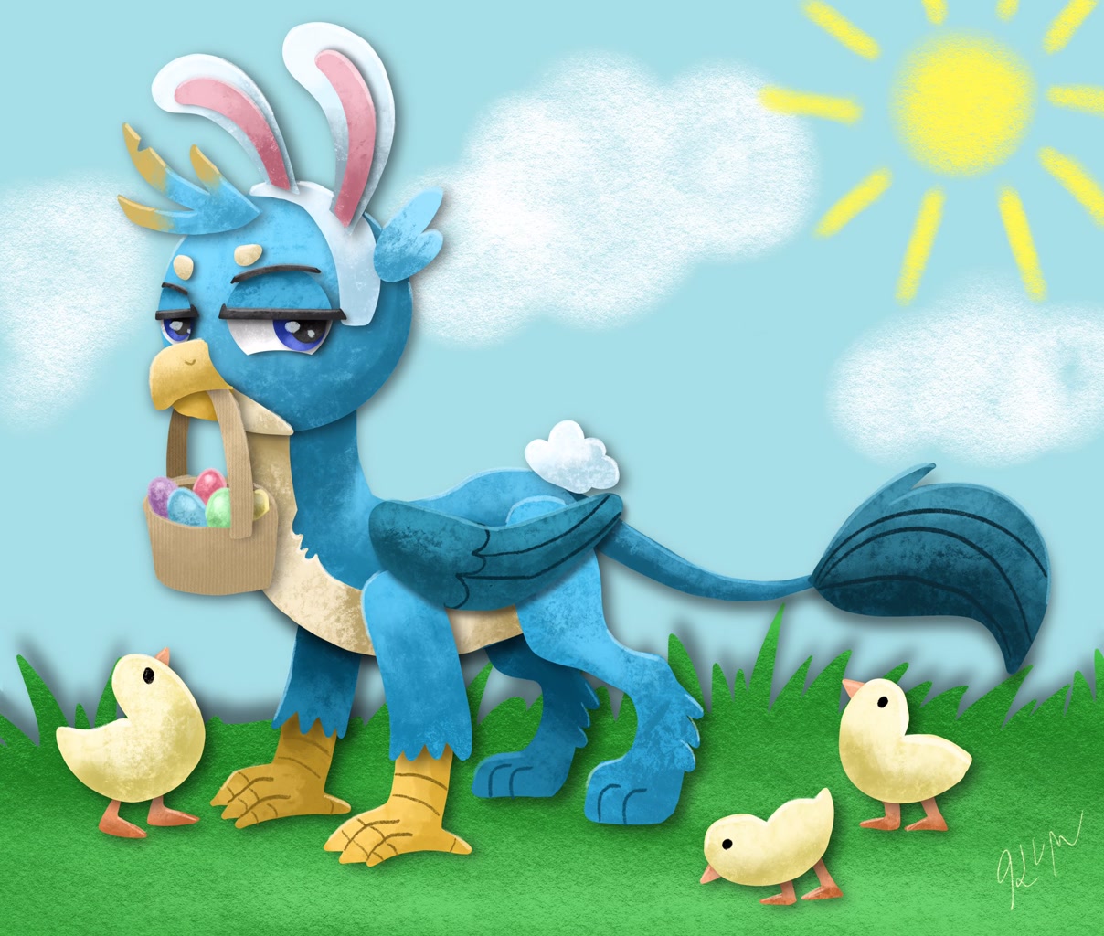 #2588144 - safe, artist:catscratchpaper, gallus, bird, chicken, griffon ...