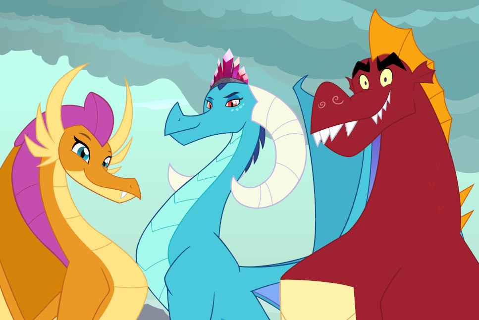 #2588312 - safe, artist:queencold, garble, princess ember, smolder ...