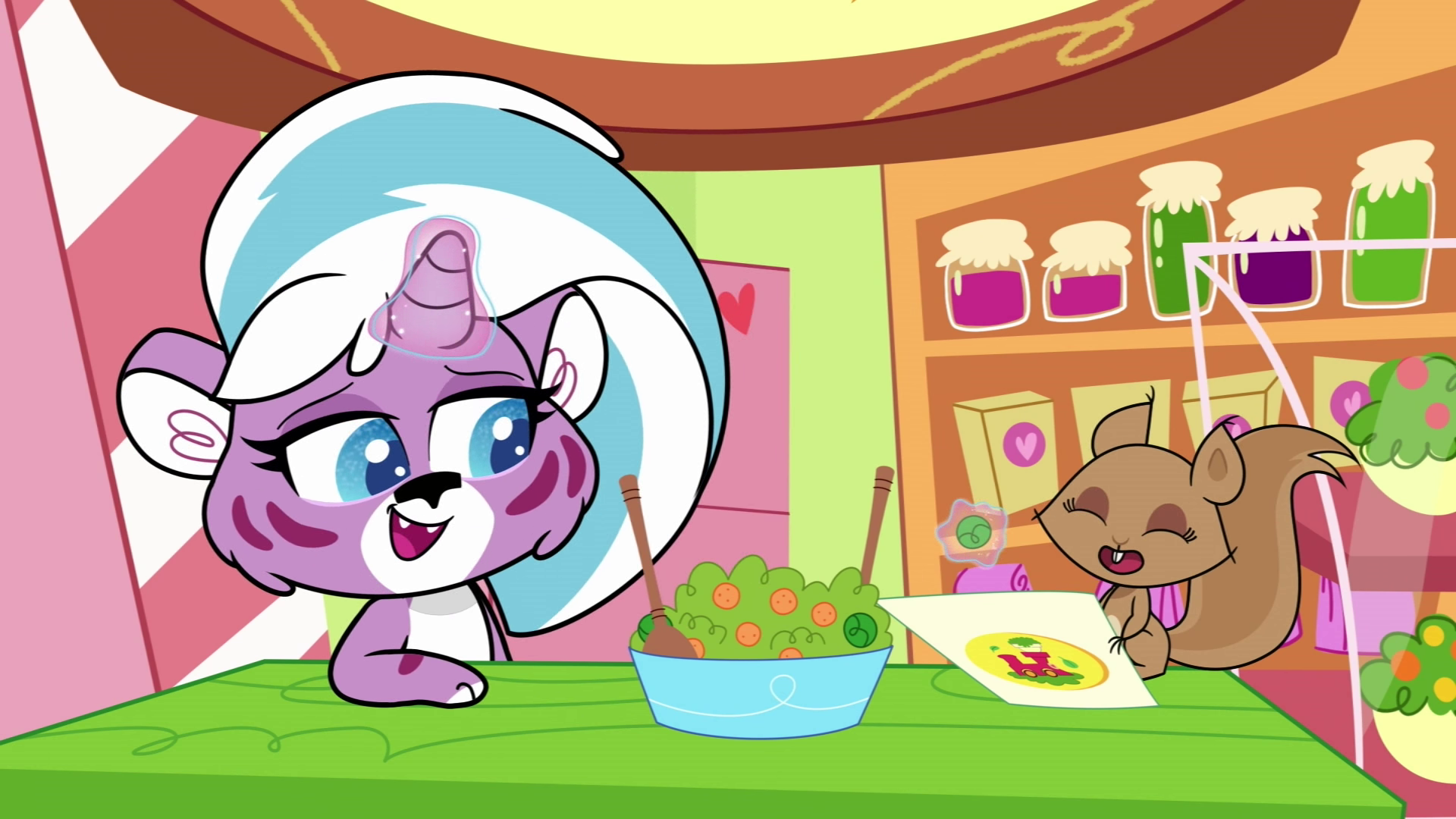 #2589362 - safe, screencap, lightning chill, big cat, squirrel, tiger ...