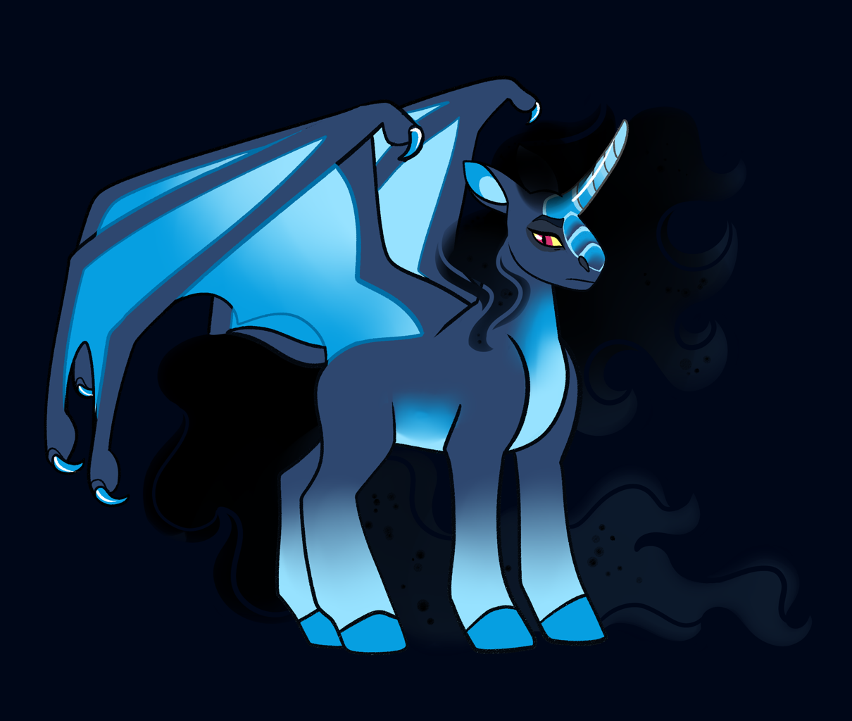 #2613264 - safe, artist:loryska, oc, oc only, alicorn, pony, bat wings ...