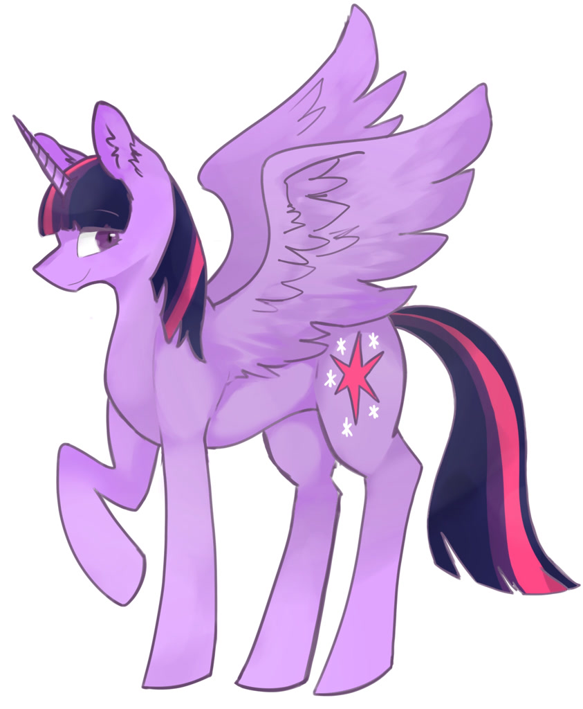 #2621552 - safe, artist:シラスイ, twilight sparkle, alicorn, pony, g4, female, mare, simple ...