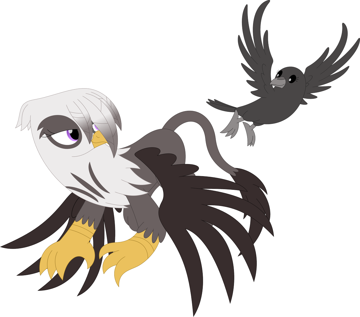 #2643403 - safe, artist:porygon2z, oc, oc:raiza, bird, crow, griffon ...